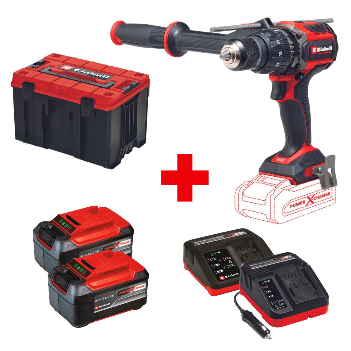 Дрель-шуруповерт аккумуляторная ударная Einhell TP-CD 18/120 Li-i BL (акк. 5.2Ач+2 з. у.) 4514310SETL