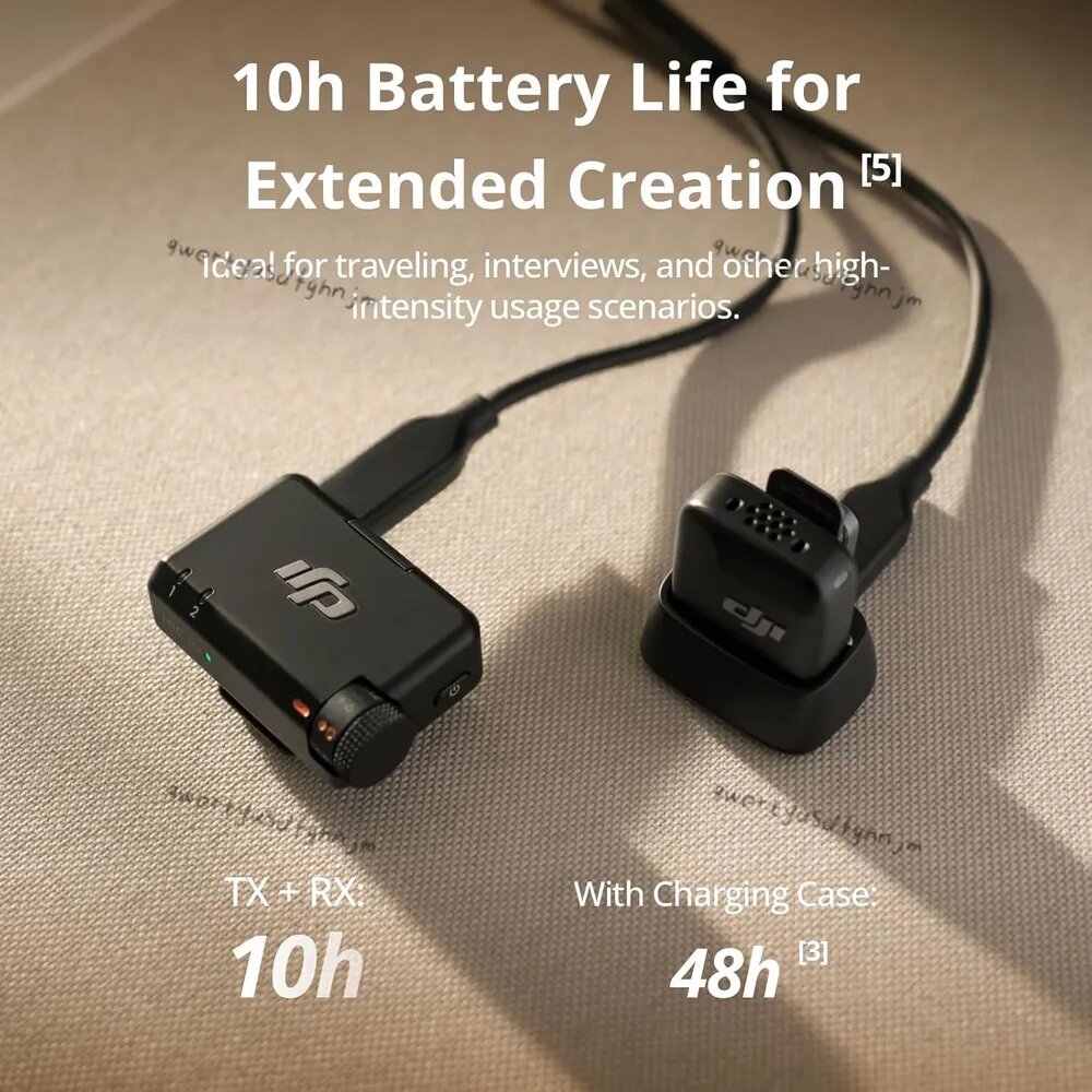 Микрофон универсальный DJI Mic Mini (1 TX + 1 RX), сверхлегкий, детальный звук, шумоподавление, автоматическое ограничение, подходит для камеры/iPhone/Android, Vlog, черный матовый