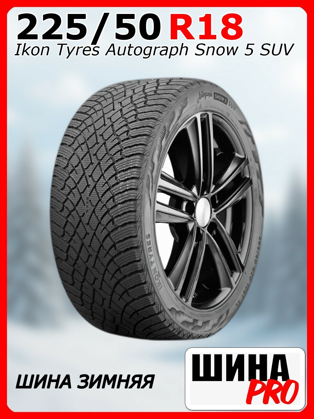 Шина зимняя нешипованная Ikon Tyres 225/50/18 T 99 Ikon Autograph Snow 5 SUV XL для легковых автомобилей T743364