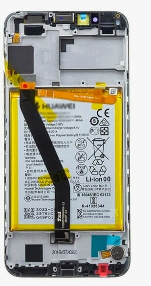 Средняя часть корпуса (рамка) c встроенным аккумулятором для Huawei Y6 2018 черная