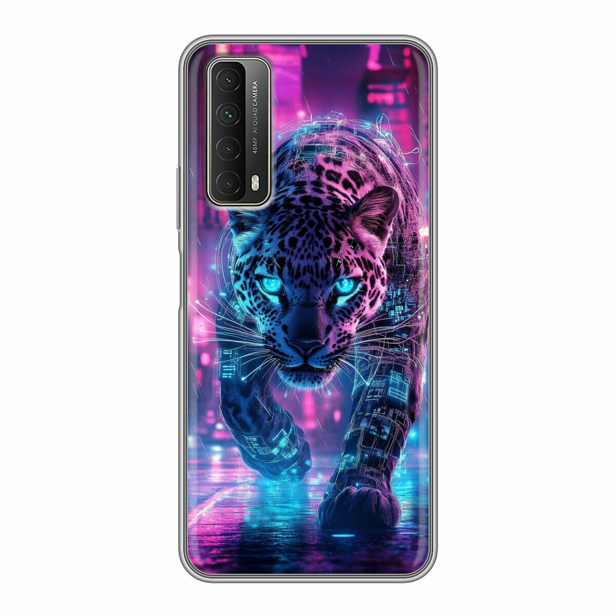 Чехол для Huawei P Smart (2021) с принтом Леопард (Хуавей П Смарт 2021)