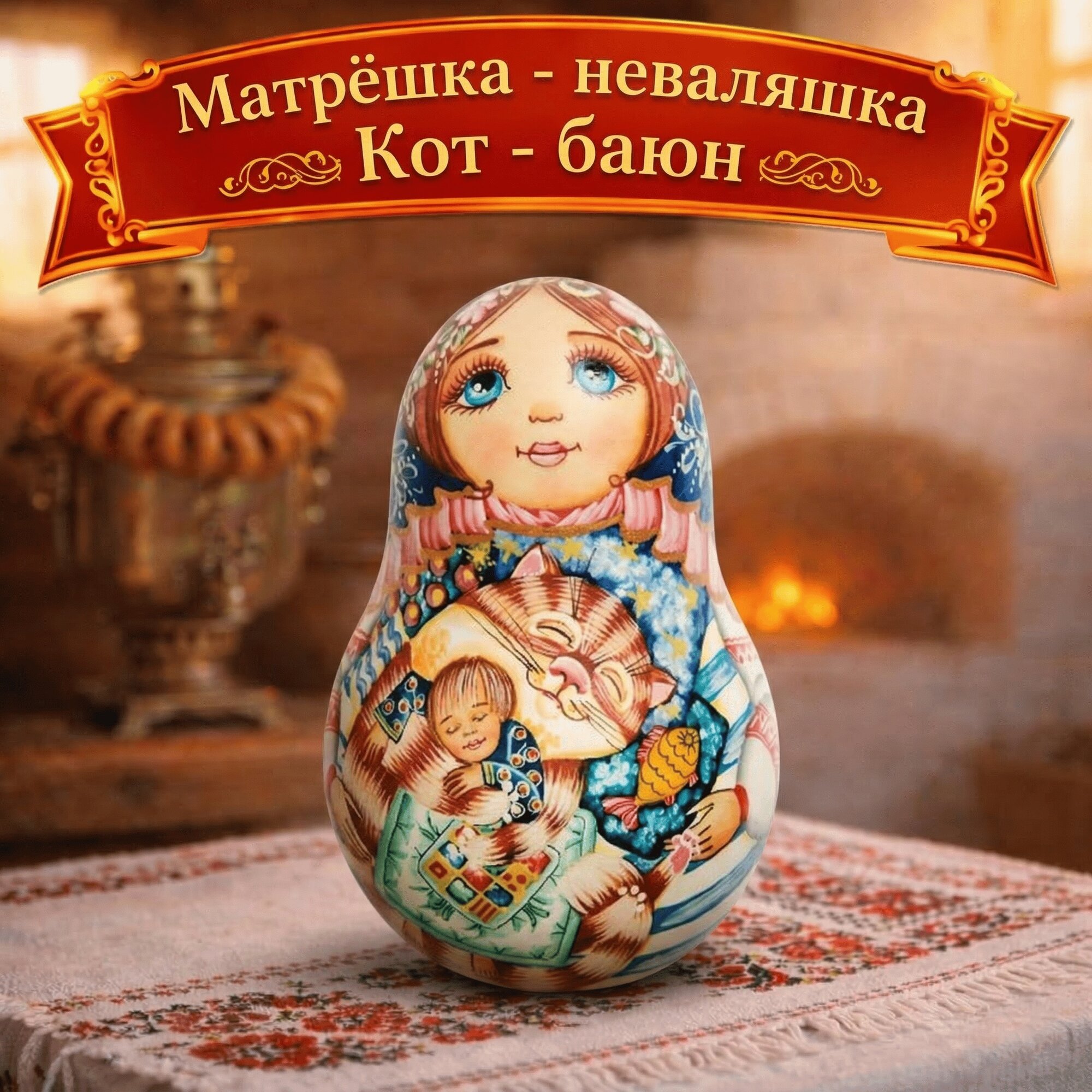 Матрешка - неваляшка Кот - баюн