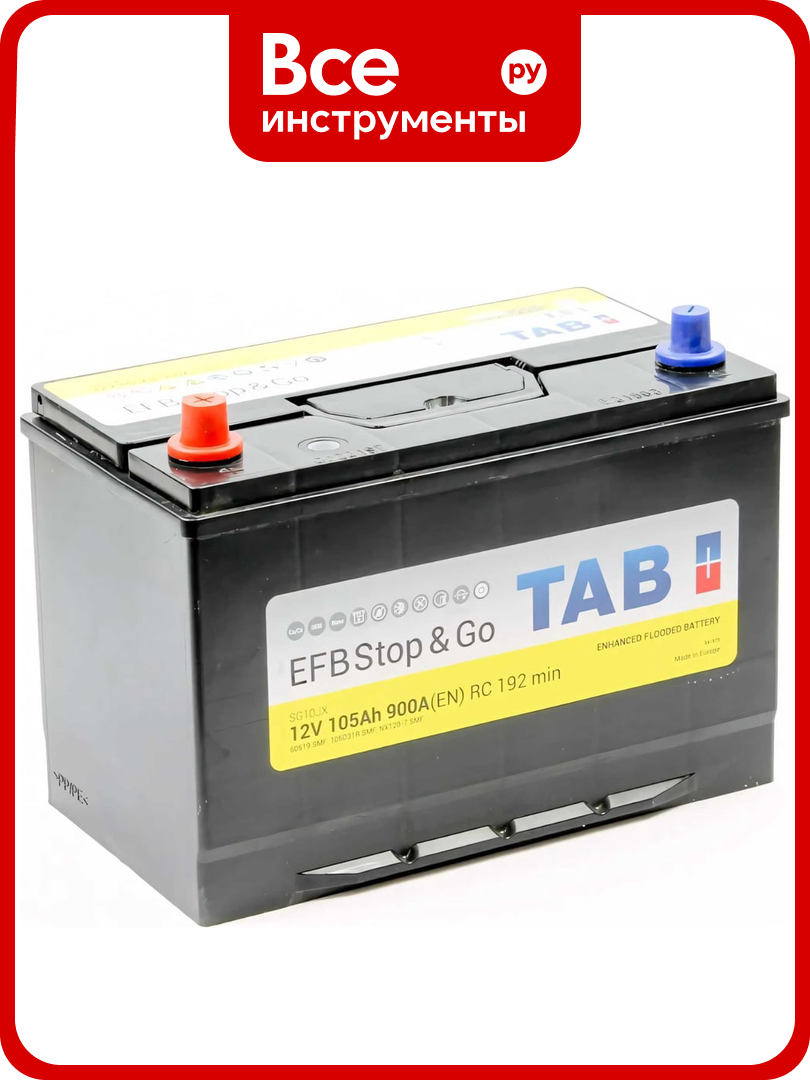 Аккумуляторная батарея TAB EFB Stop&Go с прямой полярностью, кальциевая технология для легковых и грузовых авто