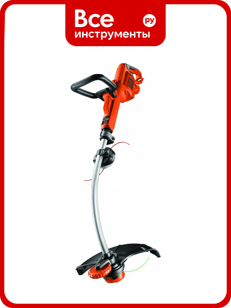 Триммер Black+Decker для кошения травы в ограниченном пространстве, электрический, d‑образная ручка, регулируемая штанга