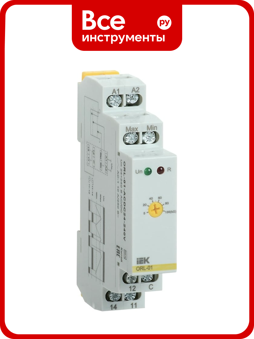 Реле уровня IEK ORL-01-ACDC24-240V, для контроля уровня жидкости, 10А, IP40