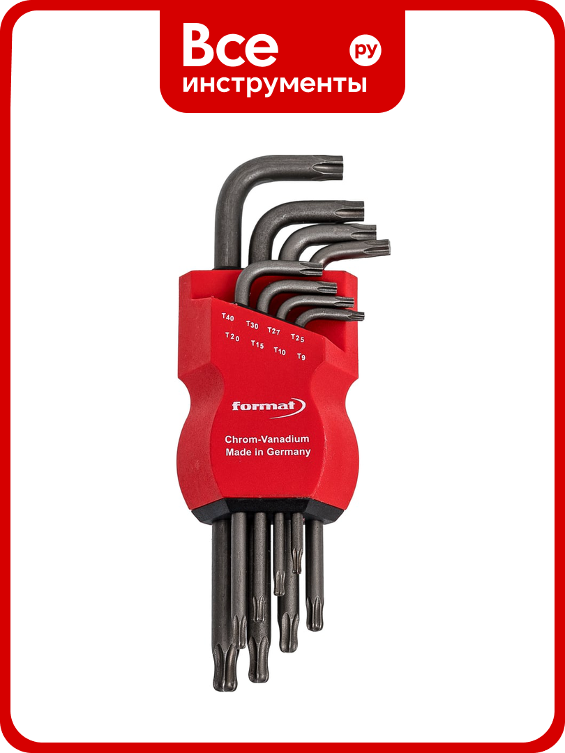 Набор Г-образных удлиненных ключей TORX FORMAT Т9-40 8 предметов 5882 1800