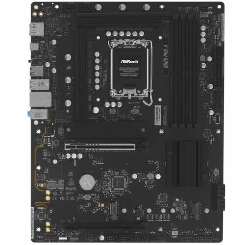 Материнская плата ASRock B860 Pro-A - LGA 1851, Intel B860, 4xDDR5-5600 МГц, 1xPCI-Ex16, 3xM.2, ATX
