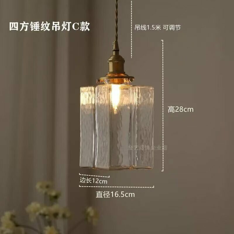 Clear Lighting Винтажная люстра RUIBO PL005 E27 Лампа из прозрачного стекла，16.5*28*12cm，тёплый свет