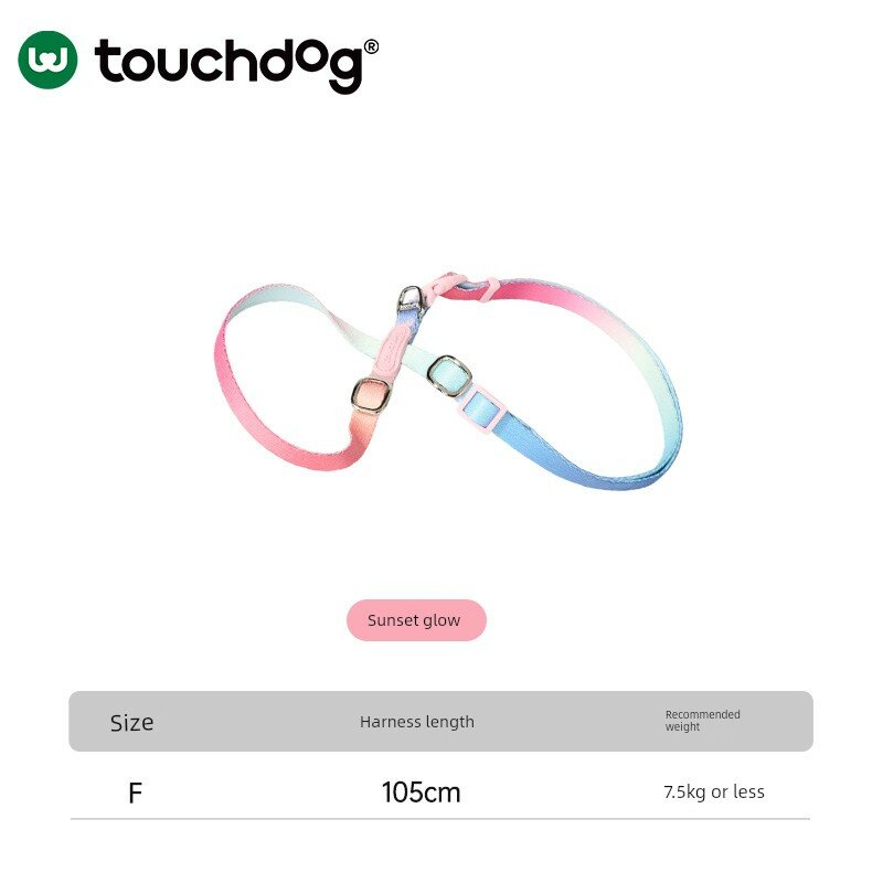 Touchdog Анти-вырывание кошачий поводок без удушения Сине-розовый F-размер для маленьких кошек