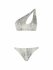 Купальник FEDERICA BASSI Snake-print one-shoulder bikini, размер M, white