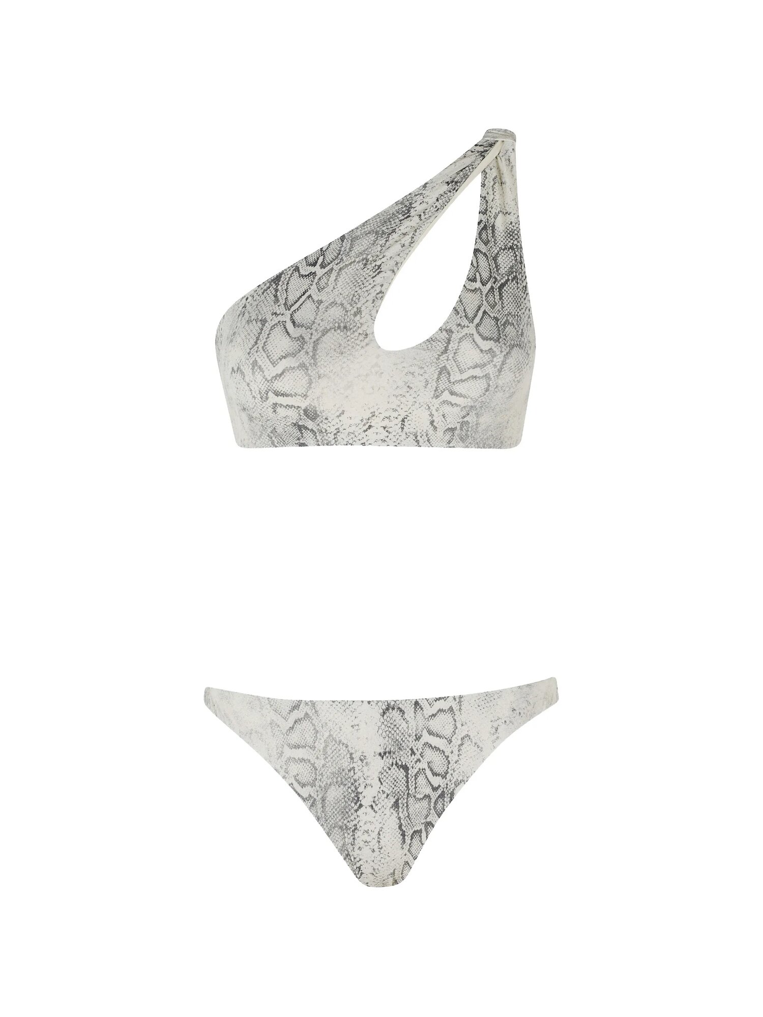 Купальник Snake-print one-shoulder bikini