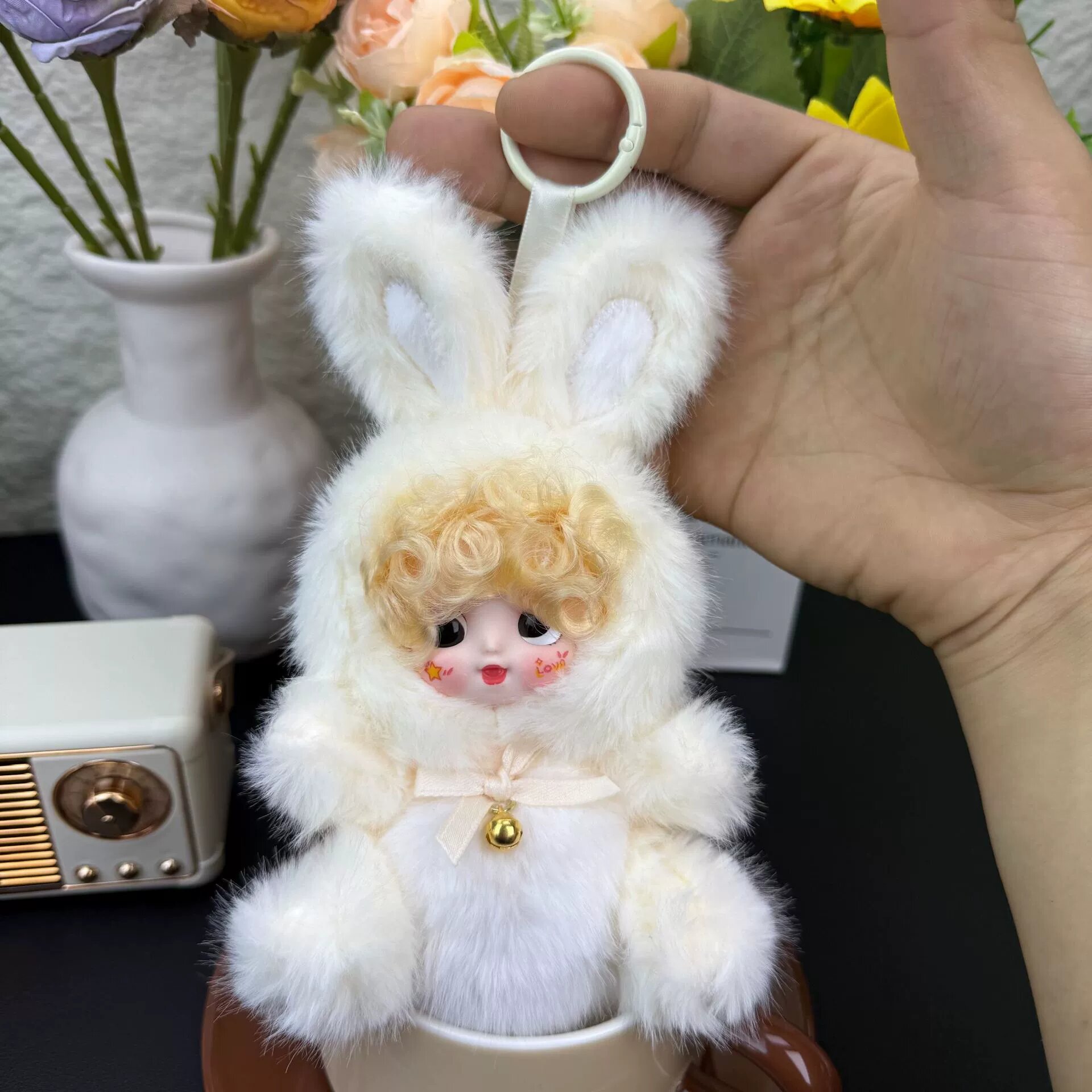 Брелок-кукла в костюме зайчика, мягкая игрушка, подарок для девушек, аксессуар для сумки