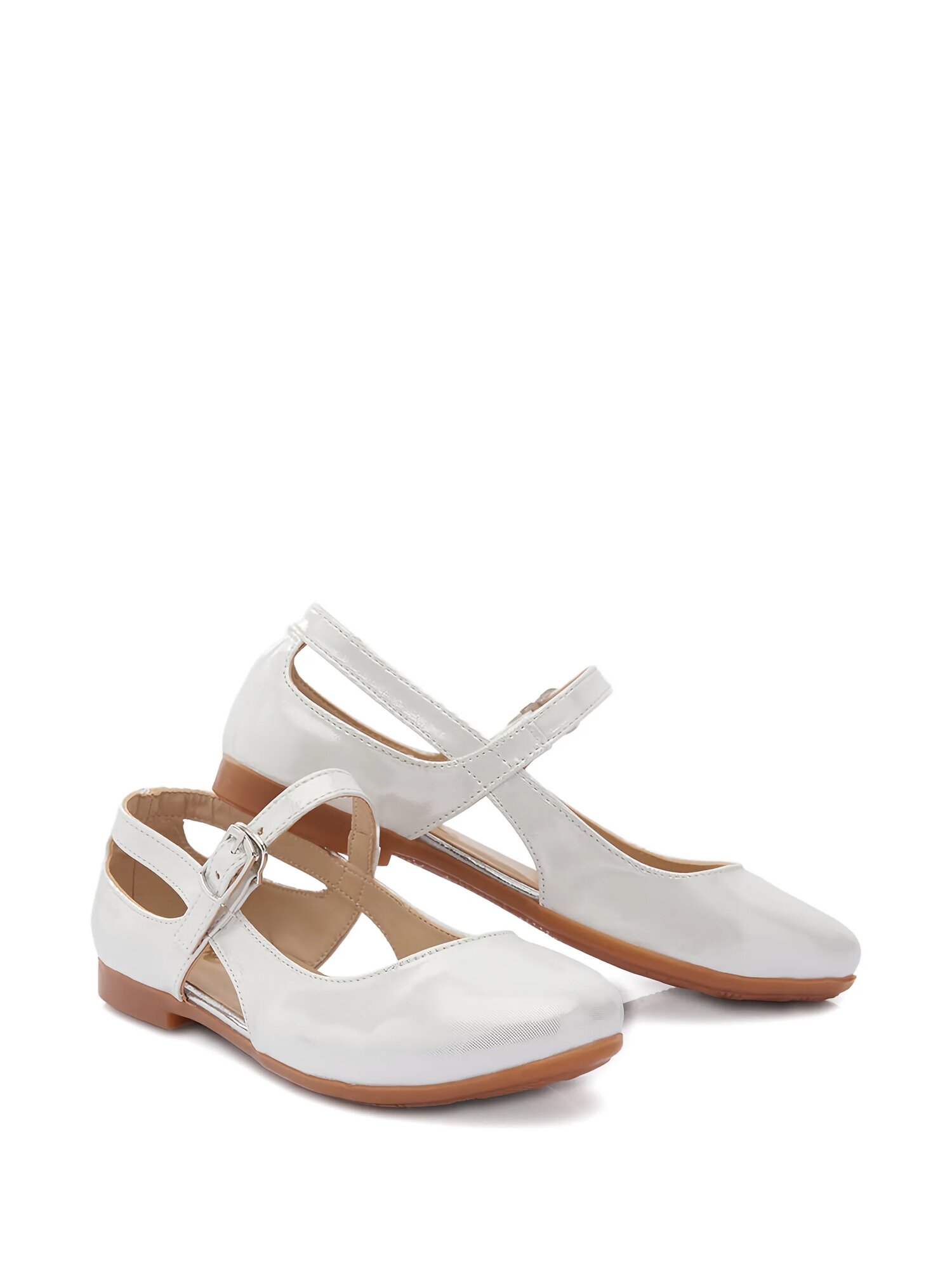 Балетки LA PERLA Cut-out ballet flats, размер 28, , белый — фото 1