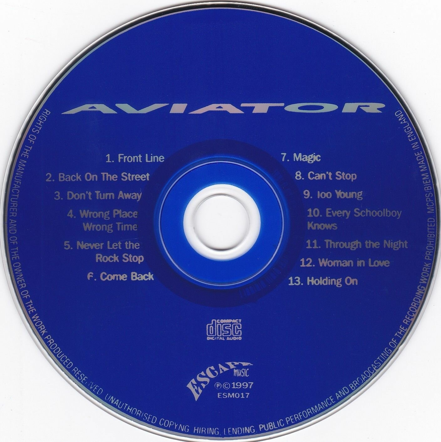 Aviator - Aviator, 1986, 8-page, CD-Аудио — фото 1