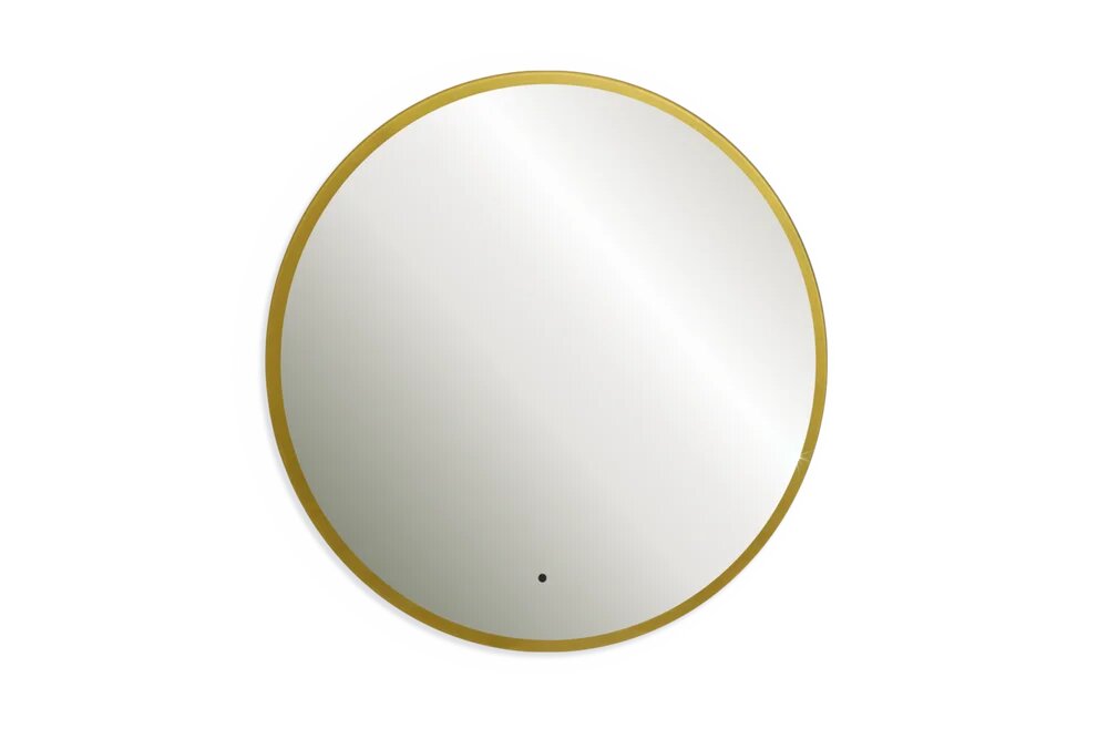 Зеркало круглое Silver Mirrors Monaco 77 со светодиодной подсветкой, 77 см, с сенсорным управлением, в золотой раме, зеркало настенное в ванную, в современном стиле