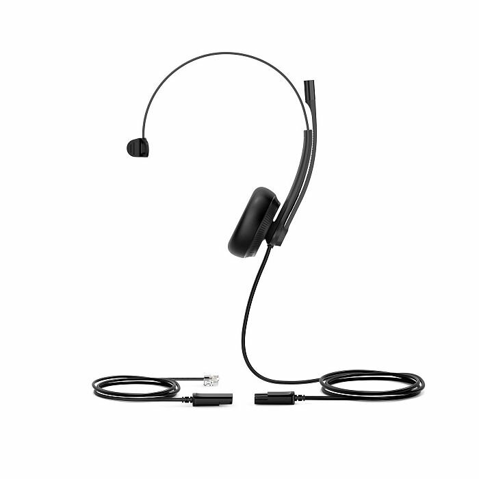 Гарнитура Yealink YHS34 Mono / профессиональная аналоговая проводная моногарнитура с амбушюром из экокожи и разъемом RJ9