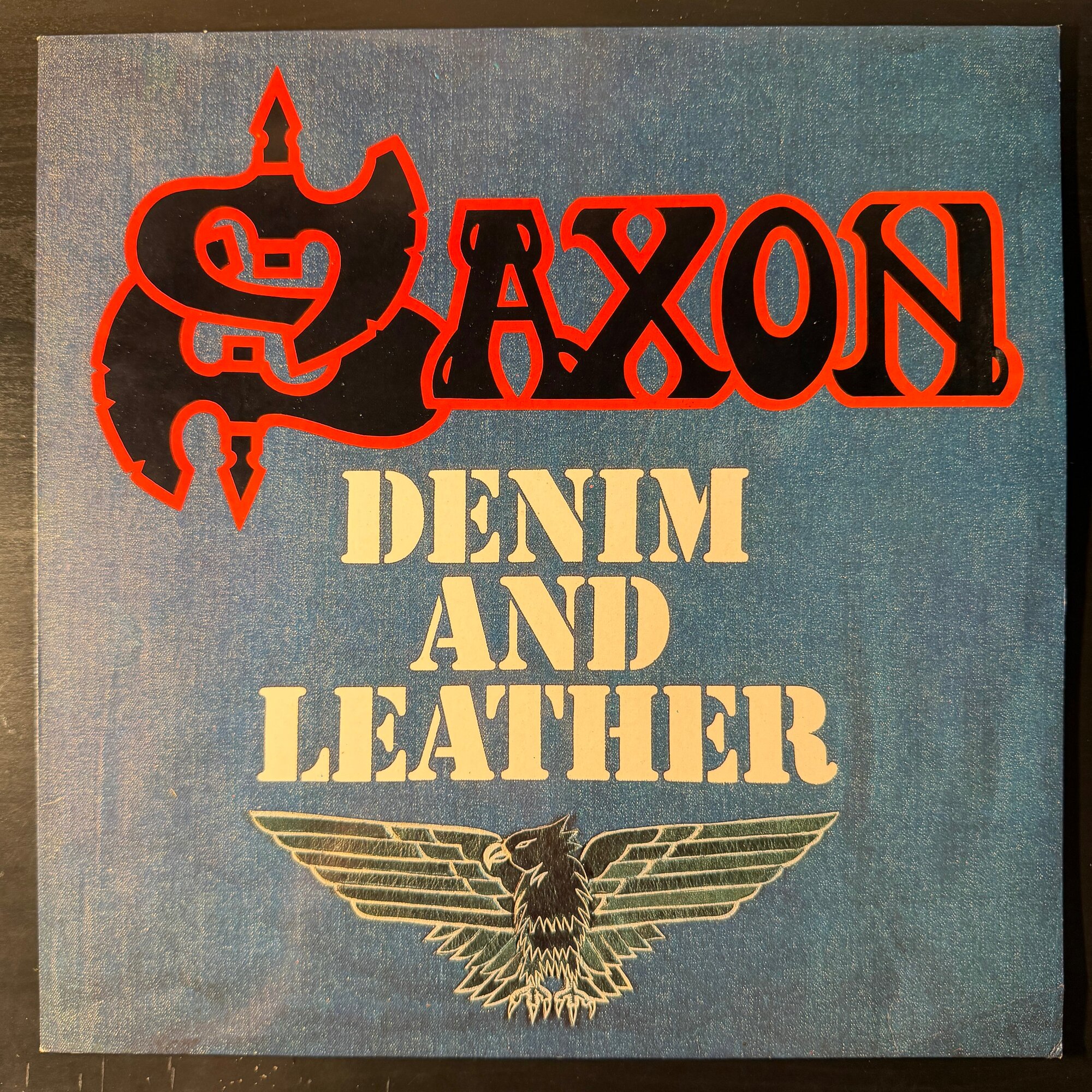 Виниловая пластинка Saxon - Denim And Leather (Скандинавия 1981г.)