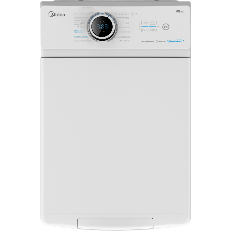 Стиральная машина Midea MF100T80BS/W-RU, 8 кг, Touch-панель, 1300 об/мин, цвет белый
