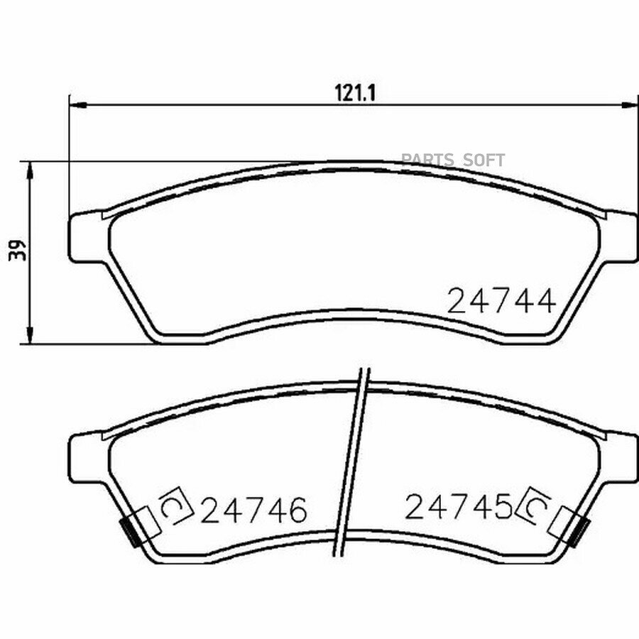 Колодки тормозные CHEVROLET Epica (05-), Evanda (02-), Magnus (99-) задние (4шт.) MINTEX от официального дистрибьютора, MINTEX, артикул MDB3020