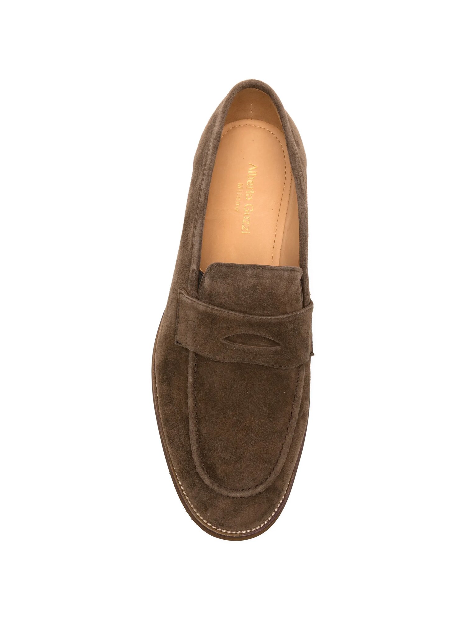 Лоферы Alberto Gozzi Suede penny loafers, размер 41, brown — фото 1