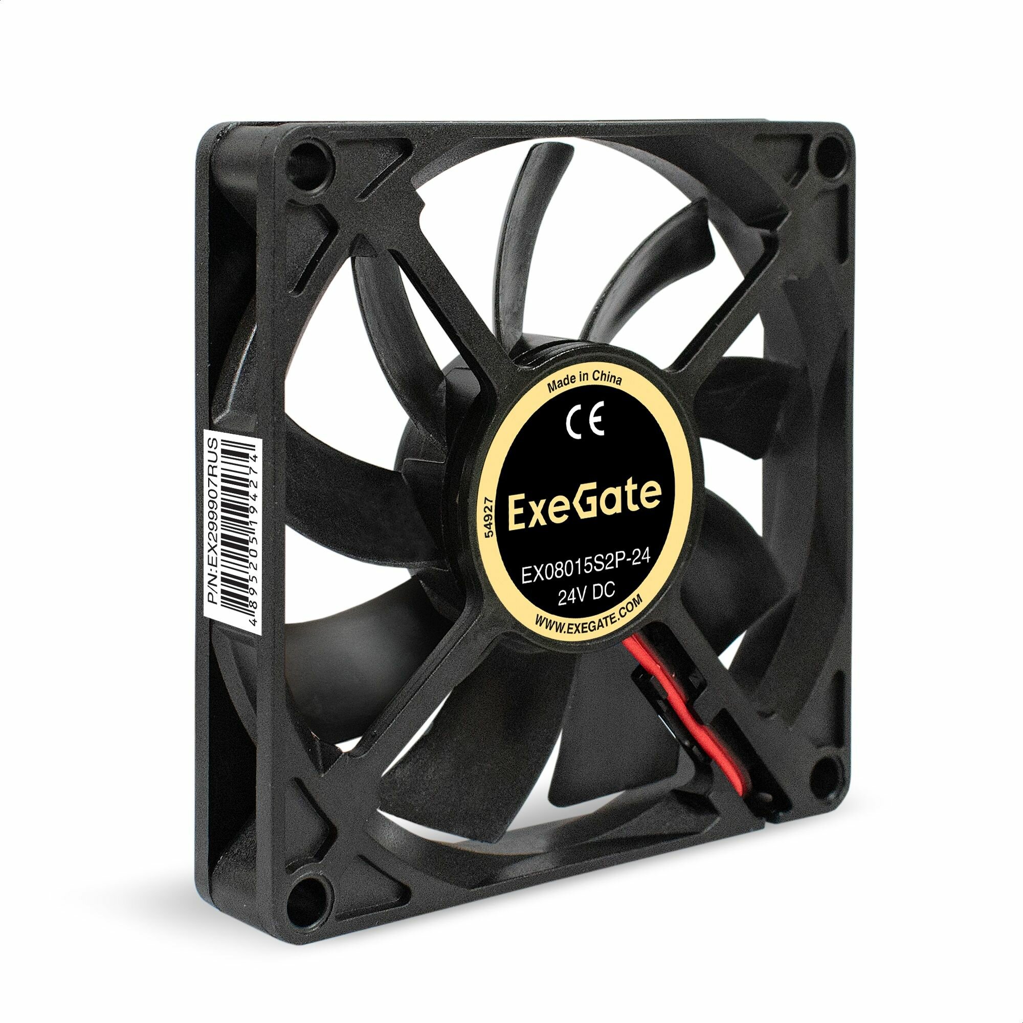 Вентилятор 24В DC ExeGate EX08015S2P-24 (80x80x15 мм, Sleeve bearing (подшипник скольжения), 2pin, 2500RPM, 30dBA) EX299907RUS