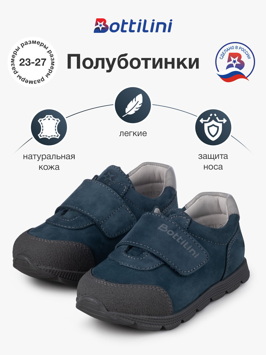 Полуботинки Bottilini, размер 27, Джинс