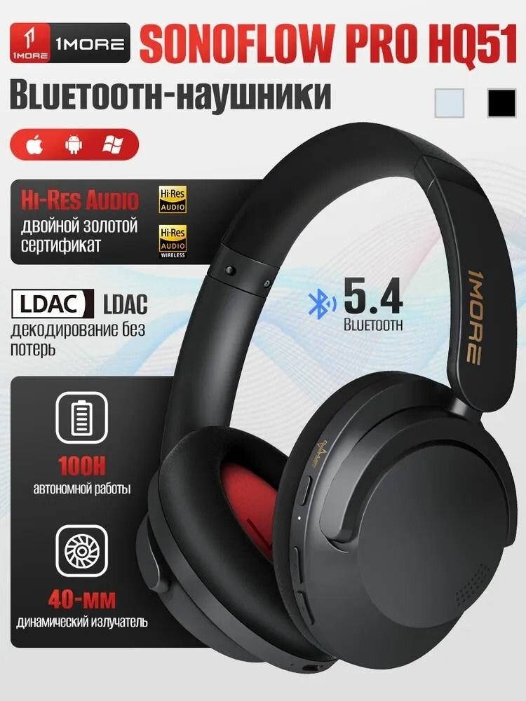 1MORE SonoFlow Pro HQ51 Bluetooth-гарнитура беспроводная гарнитура с высоким разрешением penetration project electronics