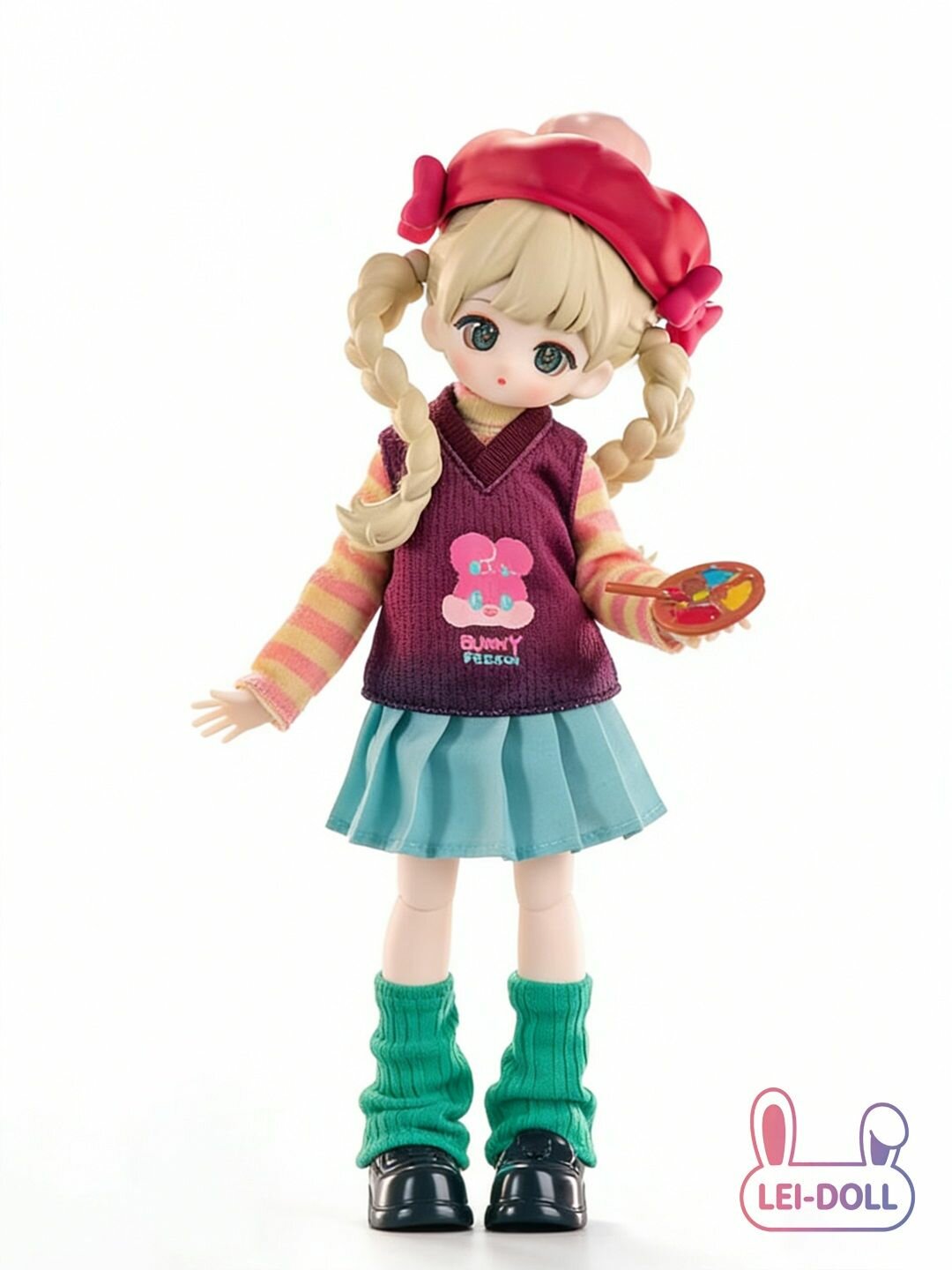 LEI-Doll 1/12 Кукла с шаровидными суставами BJD,(Puppy's Colorful Closet Series) ,16cm, полный набор прически, одежды и аксессуаров, коллекционная, подарок для девочек