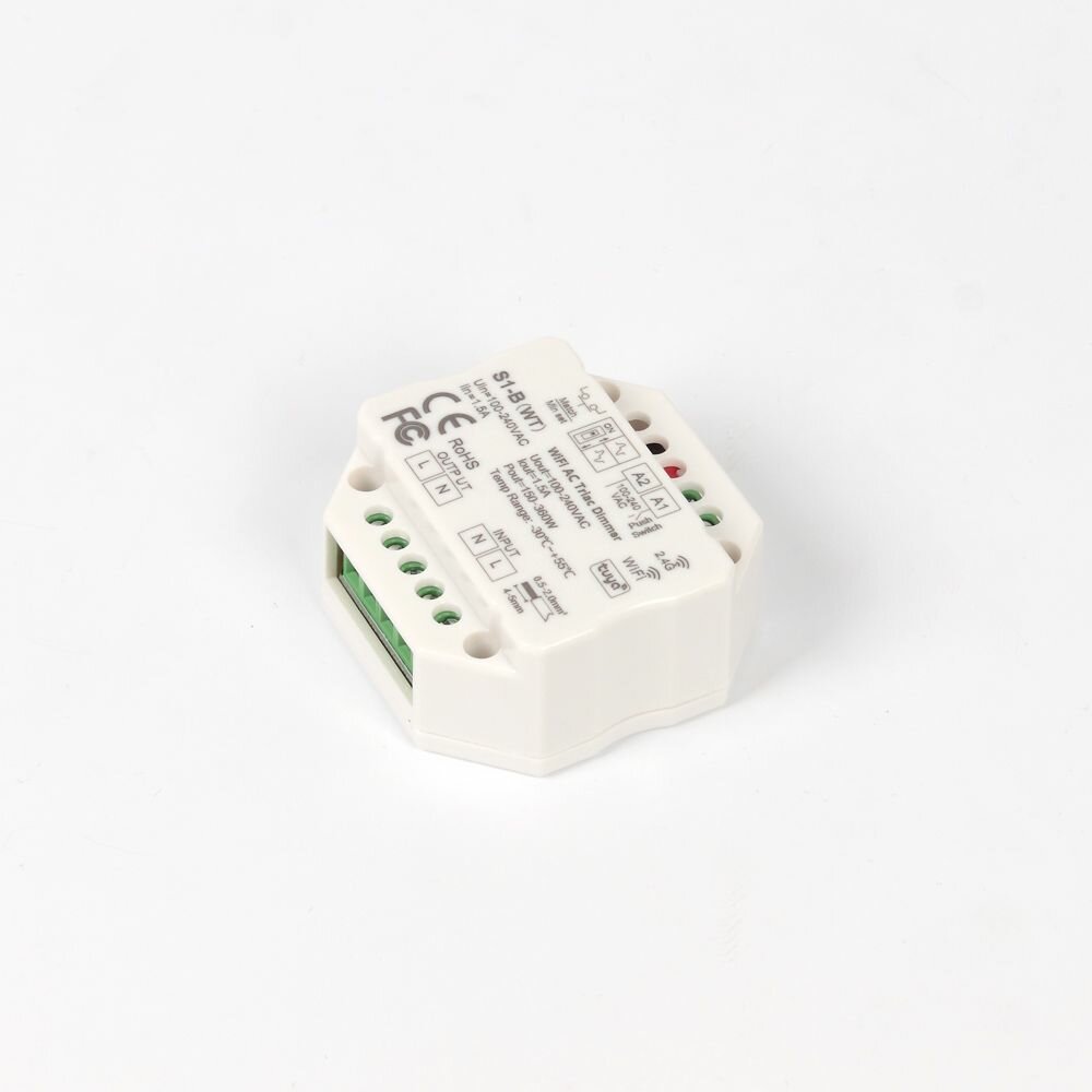 Диммер Triac S1-B(WT) KZ5 (WiFi, 2.4G, tuya, 100-240VAC, 1ch x 1.5A, 150-360W)