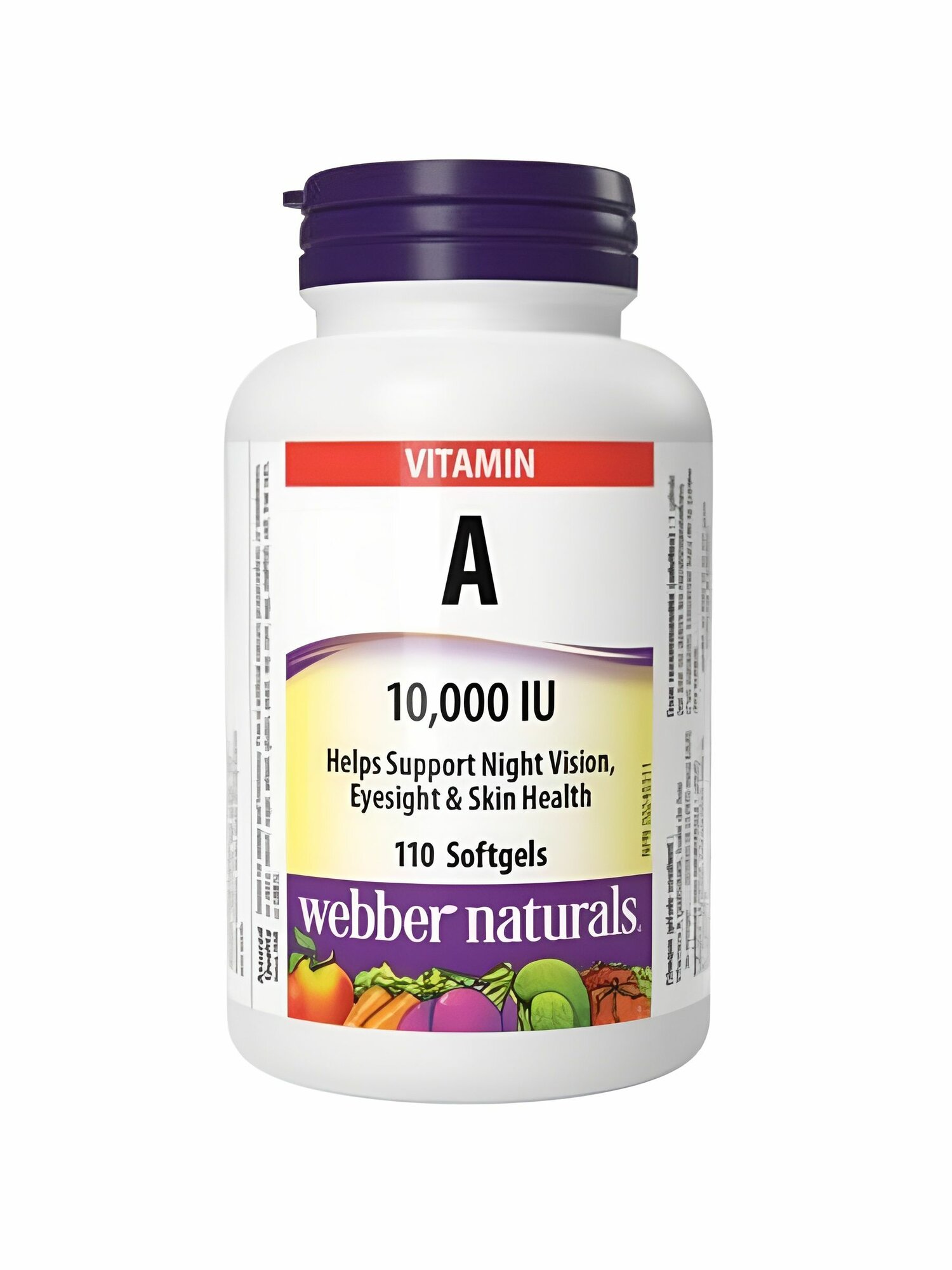 Витамин A 10000МЕ от Webber Naturals, , для иммунитета, кожи, зрения, 110 капсул