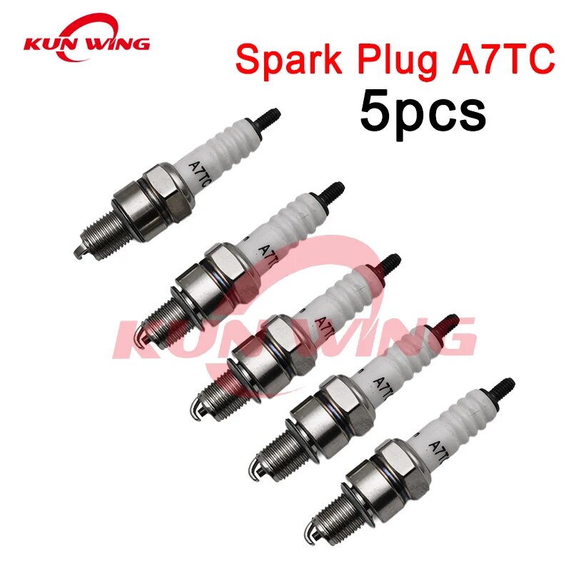 5 шт. Свеча зажигания A7TC для GY6 50cc 70cc 90cc 110cc 125cc 150cc Мотоцикл Скутер ATV кроссовые велосипеды карта