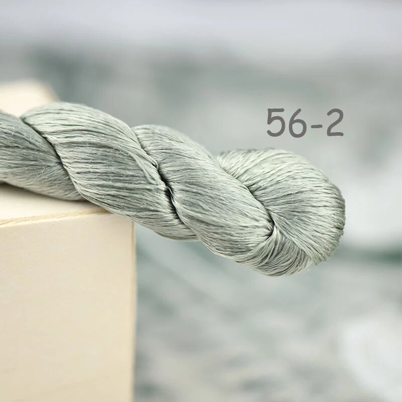Шелковая нить для вышивания Mulbery Silk 16/2 серый, зеленый, нефрит, голубой, 200 meter, 56-2