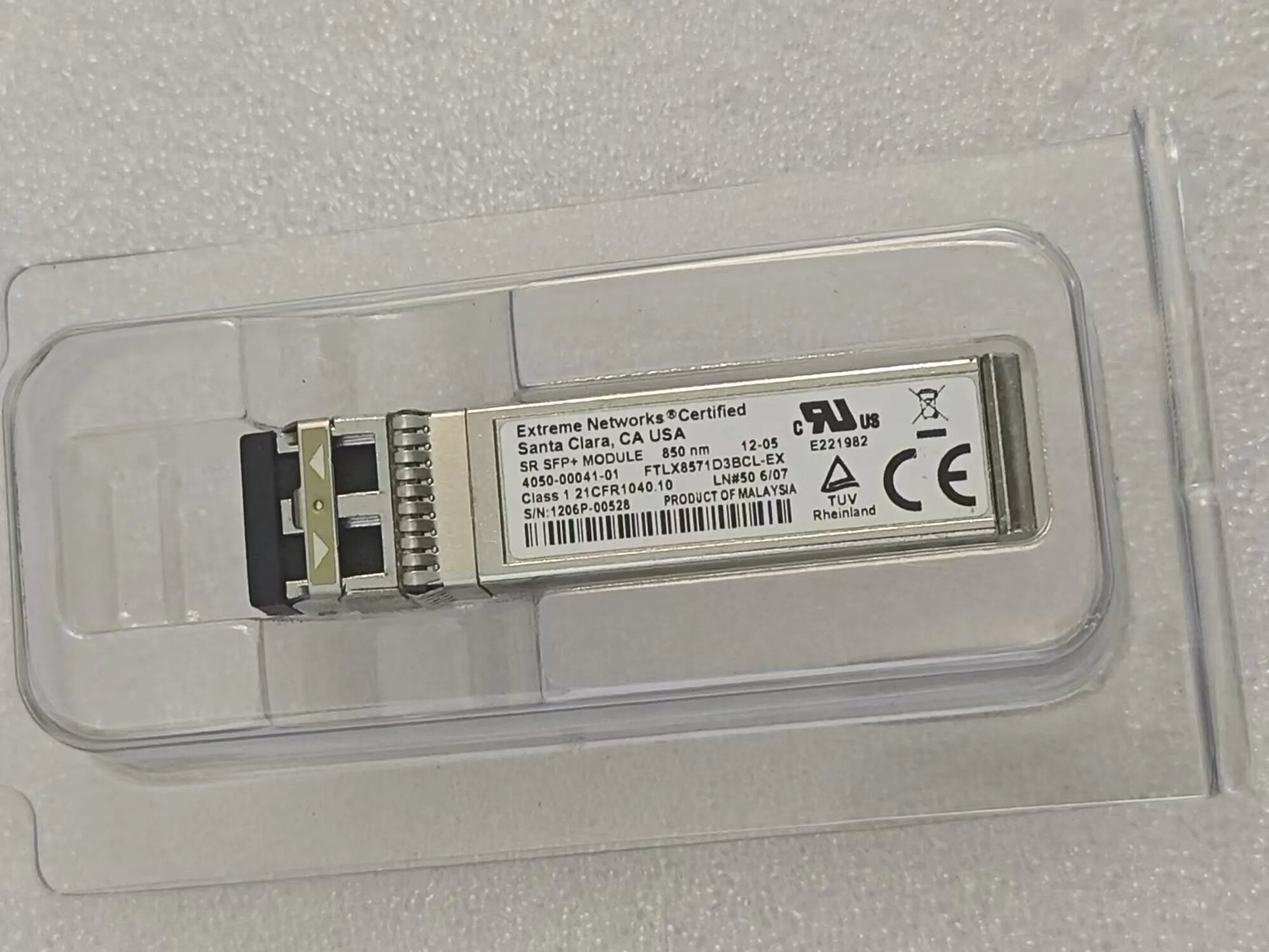 Оптоволоконный модуль Extreme Networkworks 10G SR SFP+ 850 нм 4050-00041-01 FTLX8571D3BCL-EX Extreme 10 ГБ трансивер