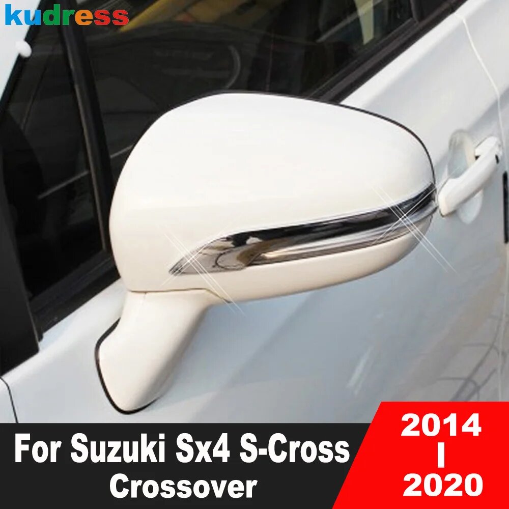 Для Suzuki Sx4 S-Cross Crossover 2014 2015 2016 2017 2018 2019 2020 хромированная крышка зеркала заднего вида на боковую дверь автомобиля, аксессуары