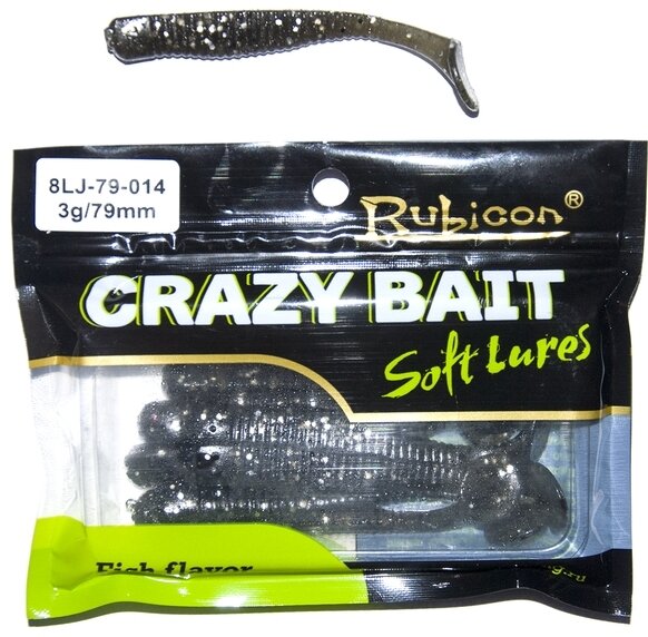 Съедобная силиконовая приманка RUBICON Crazy Bait LJ 3g, 79mm, цвет 014
