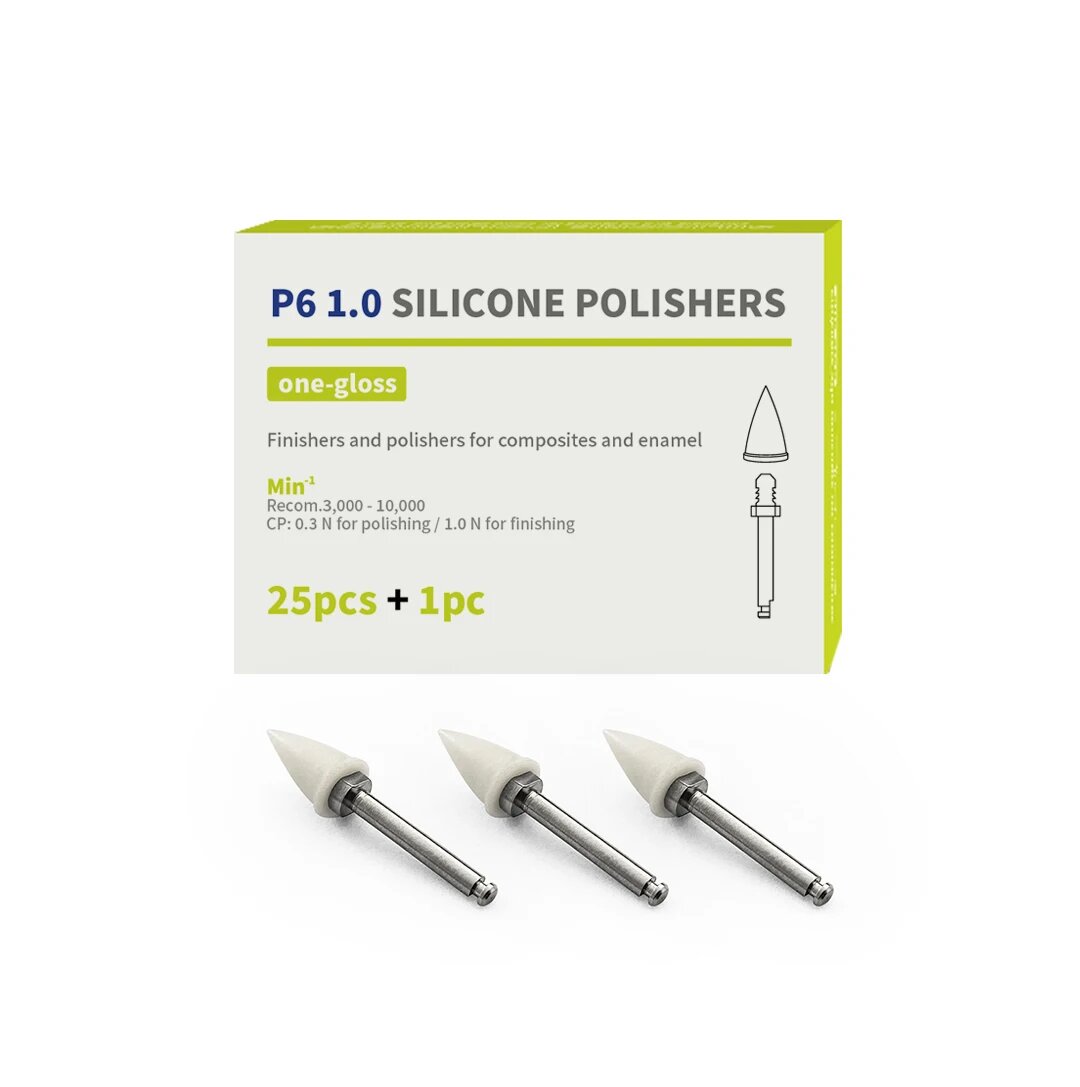 25 шт. Силиконовые полировочные насадки P6 1.0 с mandrel