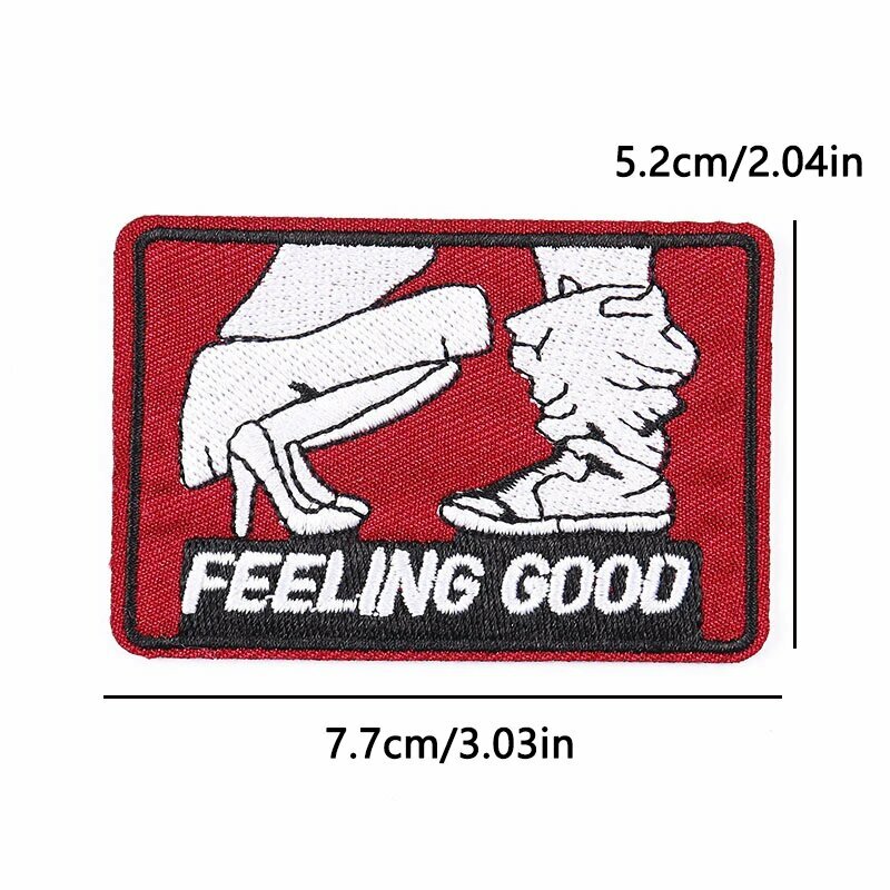 Нашивка "Feeling Good" красная, 7.7x5.2 см, PE8161CT
