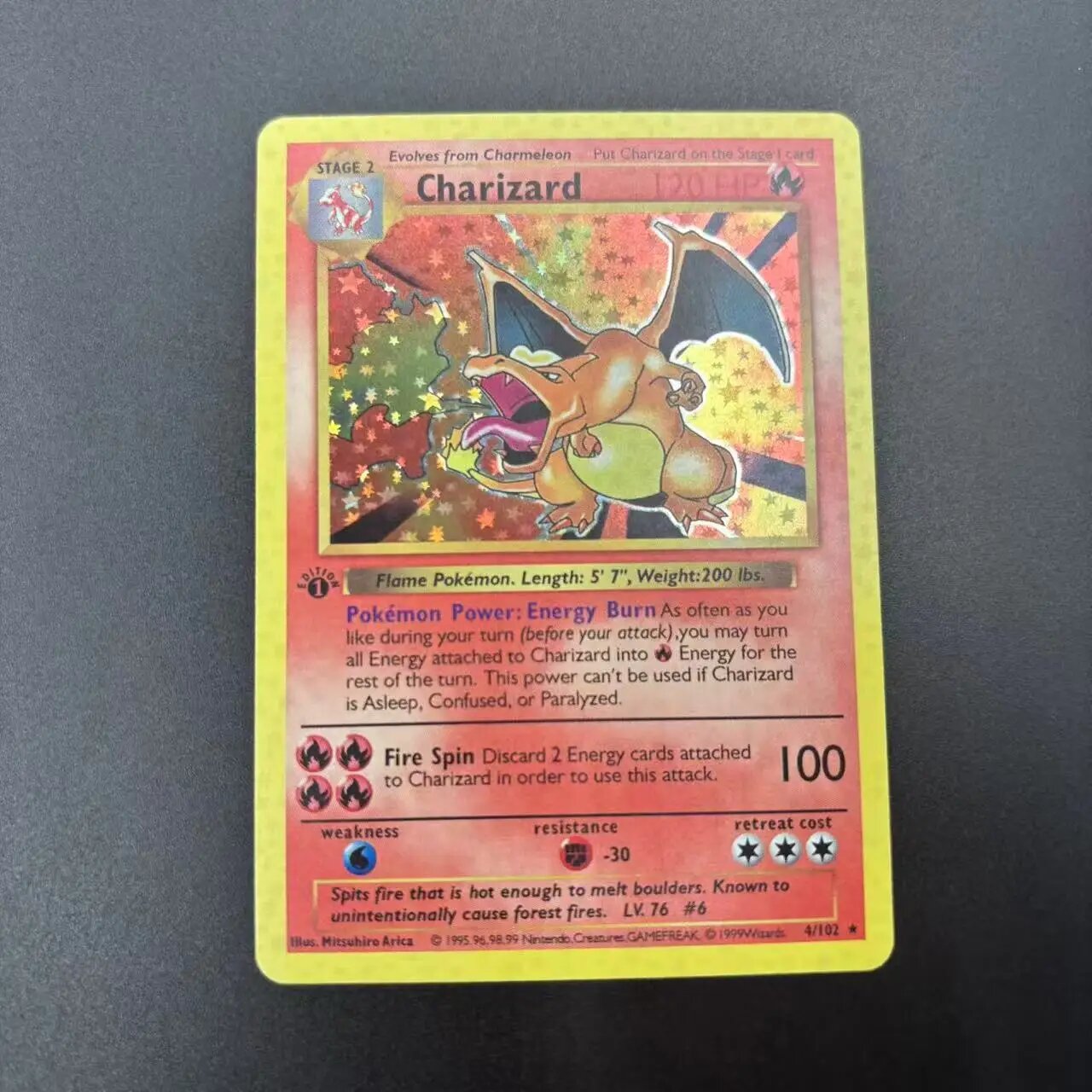 Charizard карта PTCG 1999, Цвет: CHARIZARD