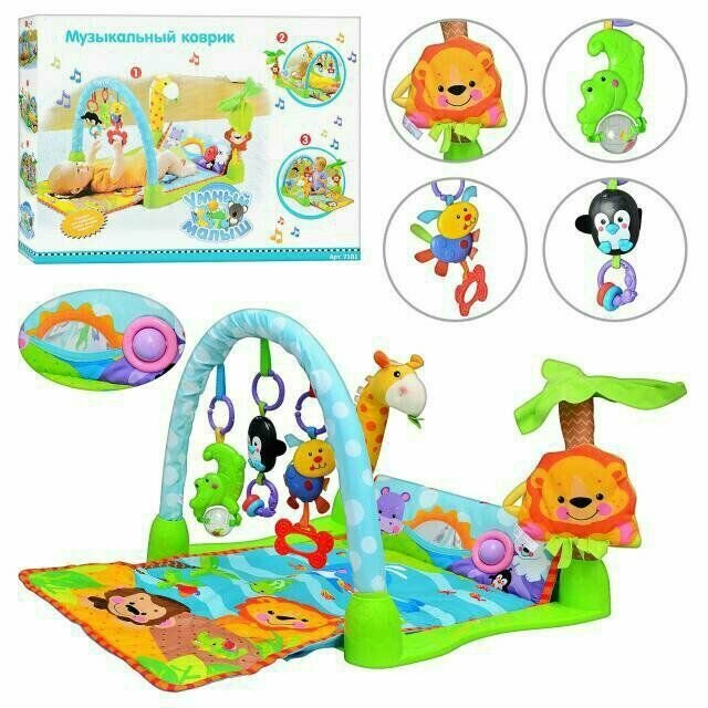 Коврик игровой развивающий для новорожденных и малышей Lorelly "Toys" Африка муз.