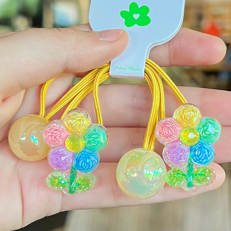 Резинки для волос детские, flower, ручная работа