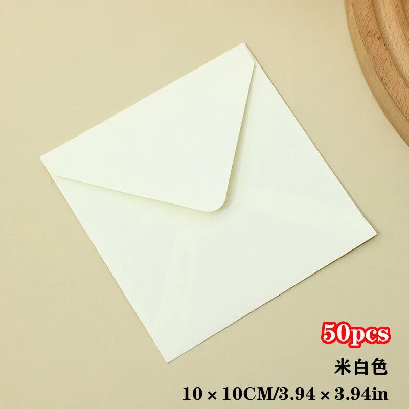 50 пустых квадратных конвертов из бумаги 10x10 см 10x10cm
