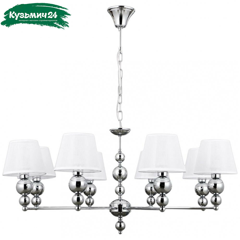 Люстра Illumico IL0611-8PSQ-26 CR ELITE, 8 ламп, E14, 320 Вт, металл, до 40 кв. м