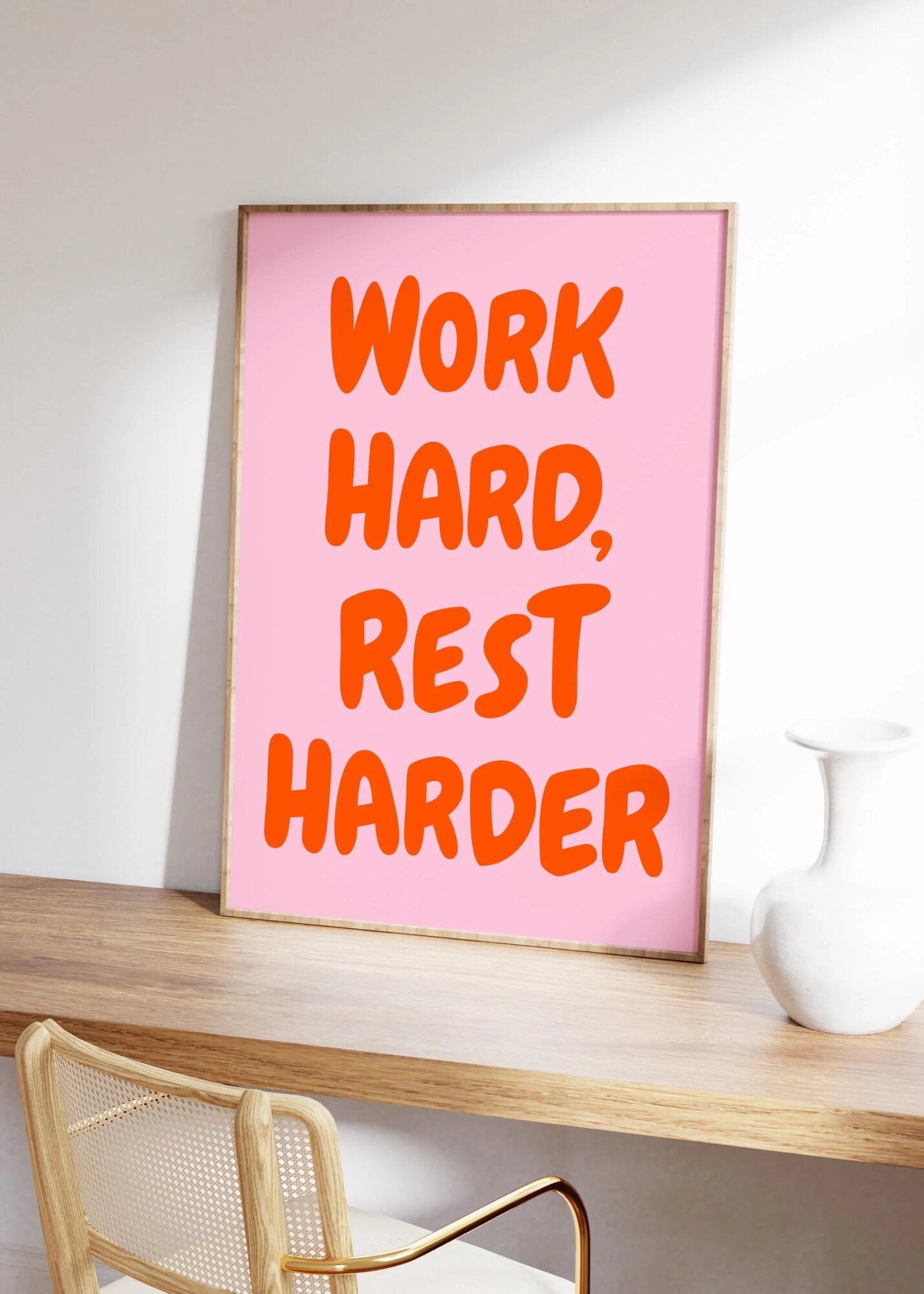 Постер "Work Hard, Rest Harder" 20x30см, WO1101