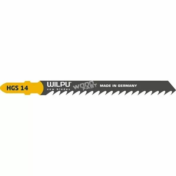 Пилка для лобзика по дереву WILPU HGS14 75/100*4 мм, прямой быстрый рез (5 шт.)