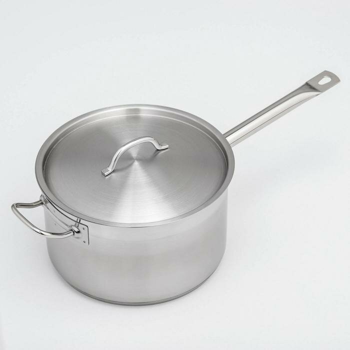Сотейник LUXSTAHL 6,3 л, d 24 см, h 14 см, тройное дно, с двумя ручками, индукция, нержавеющая сталь