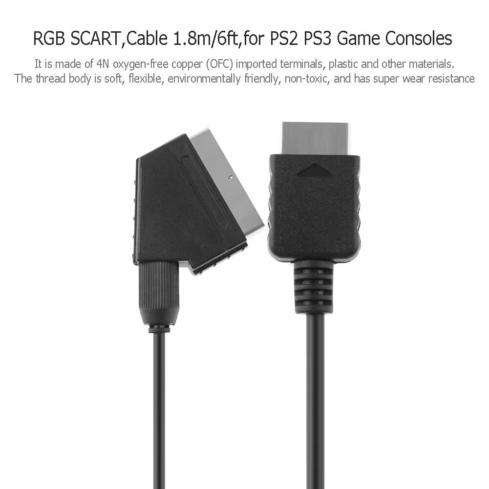 Кабель RGB SCART 1,8 м APWIKOGER для PS, PS2, PS3