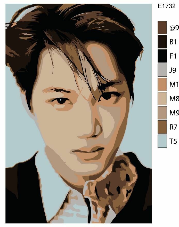Детская картина по номерам E1732 "K-pop группа EXO. Кай (KAI)" 20x30