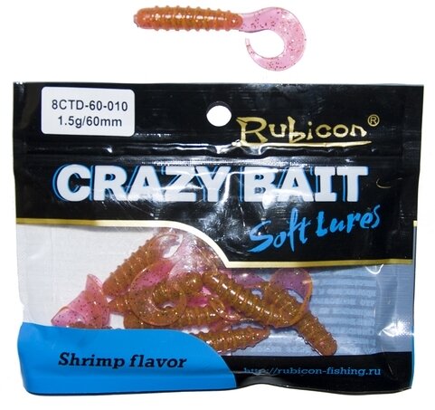 Съедобная силиконовая приманка RUBICON Crazy Bait CTD 1.5g, 60mm, цвет 010