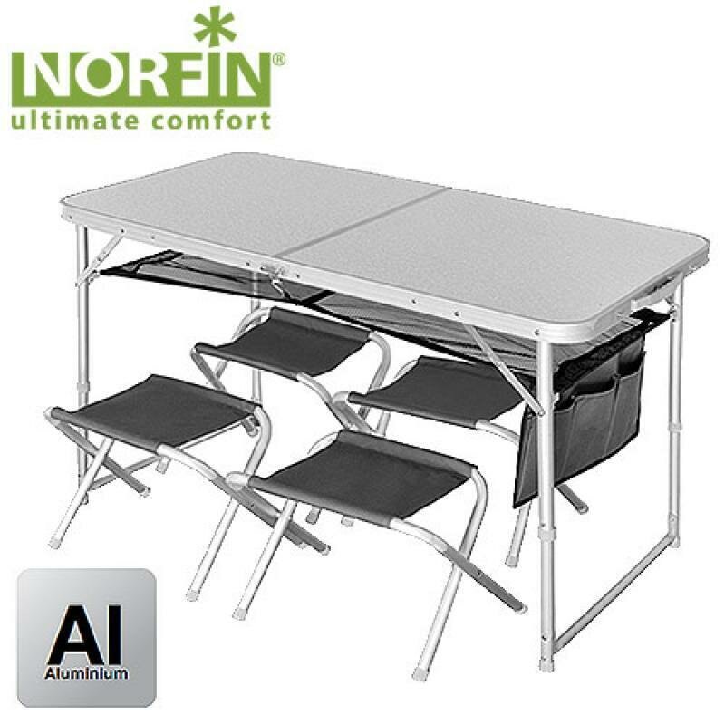 Стол складной Norfin RUNN NF 120x60 +4 стула, набор (NF-20310)
