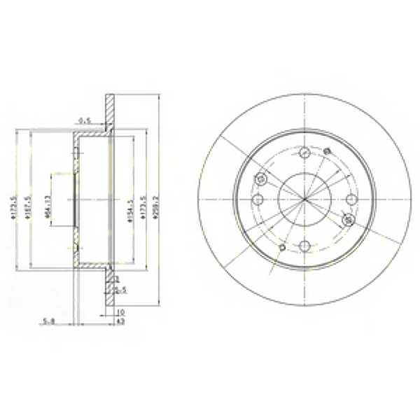 DELPHI BG2666 (230361 / 42510SM4950 / 42510SMA950) тормозной диск Accord (Аккорд), Accord (Аккорд) aerodeck, Accord (Комплект 2 штуки)